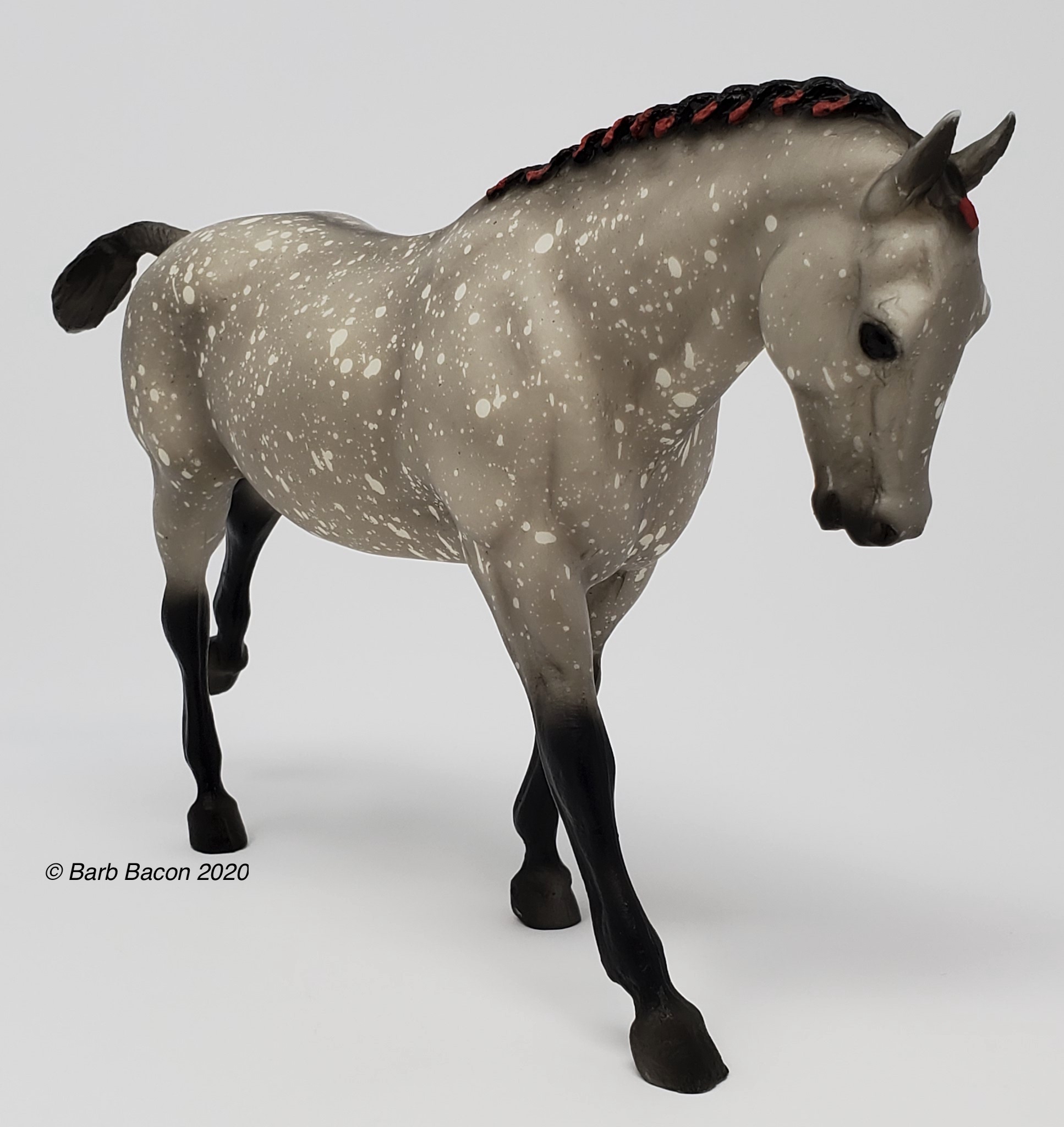 Cantering Welsh Pony - Dapple Grey Red Ribbons | BreyerHorseRef