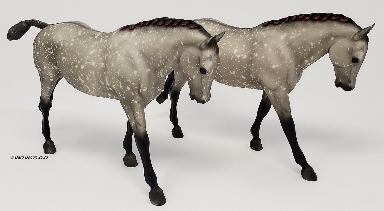 Cantering Welsh Pony - Dapple Grey Red Ribbons | BreyerHorseRef