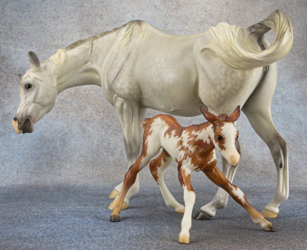 Dapple Grey Mare and Chestnut Overo Colt | BreyerHorseRef