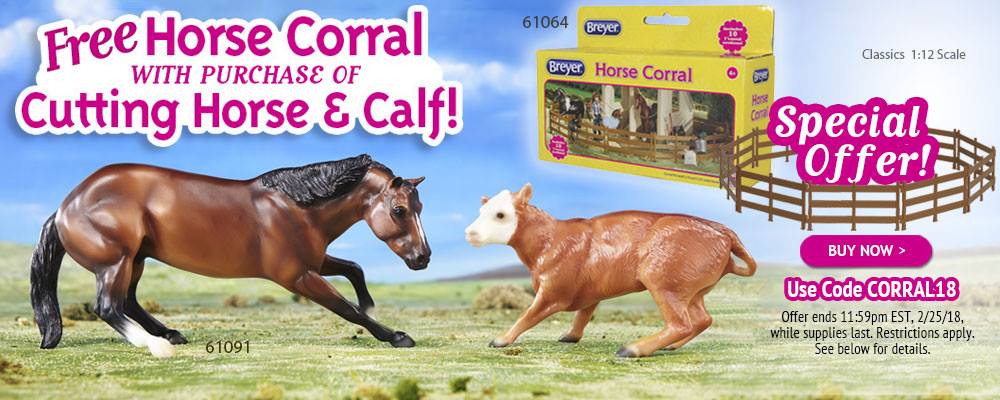 Cutting Horse and Calf - Bay Cutter | BreyerHorseRef