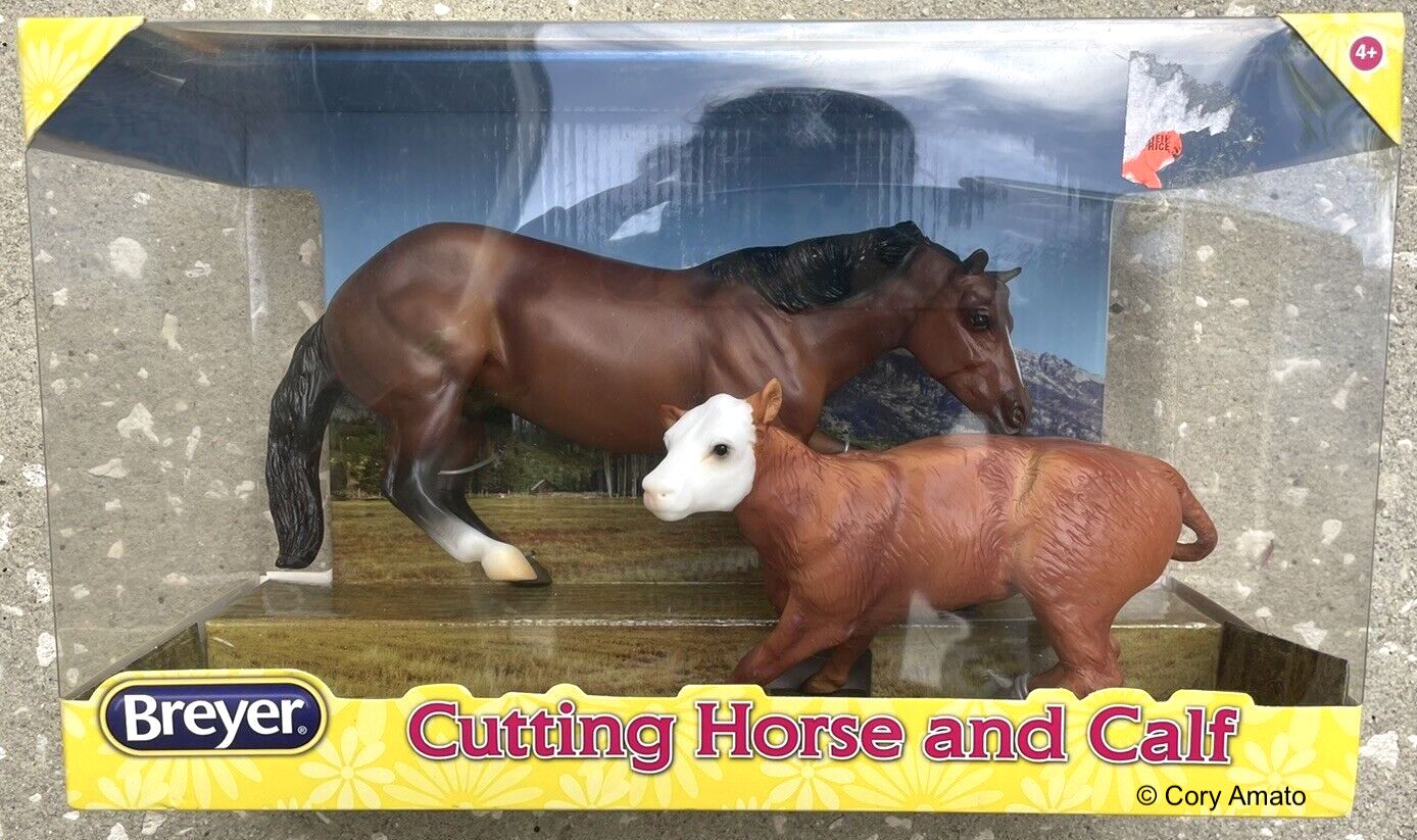 Cutting Horse and Calf - Bay Cutter | BreyerHorseRef