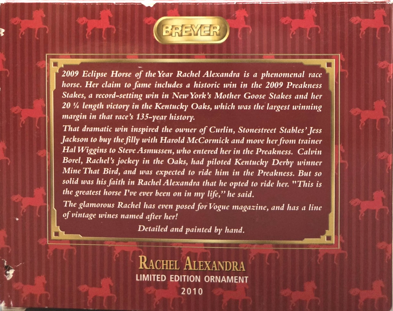 Rachel Alexandra Ornament | BreyerHorseRef